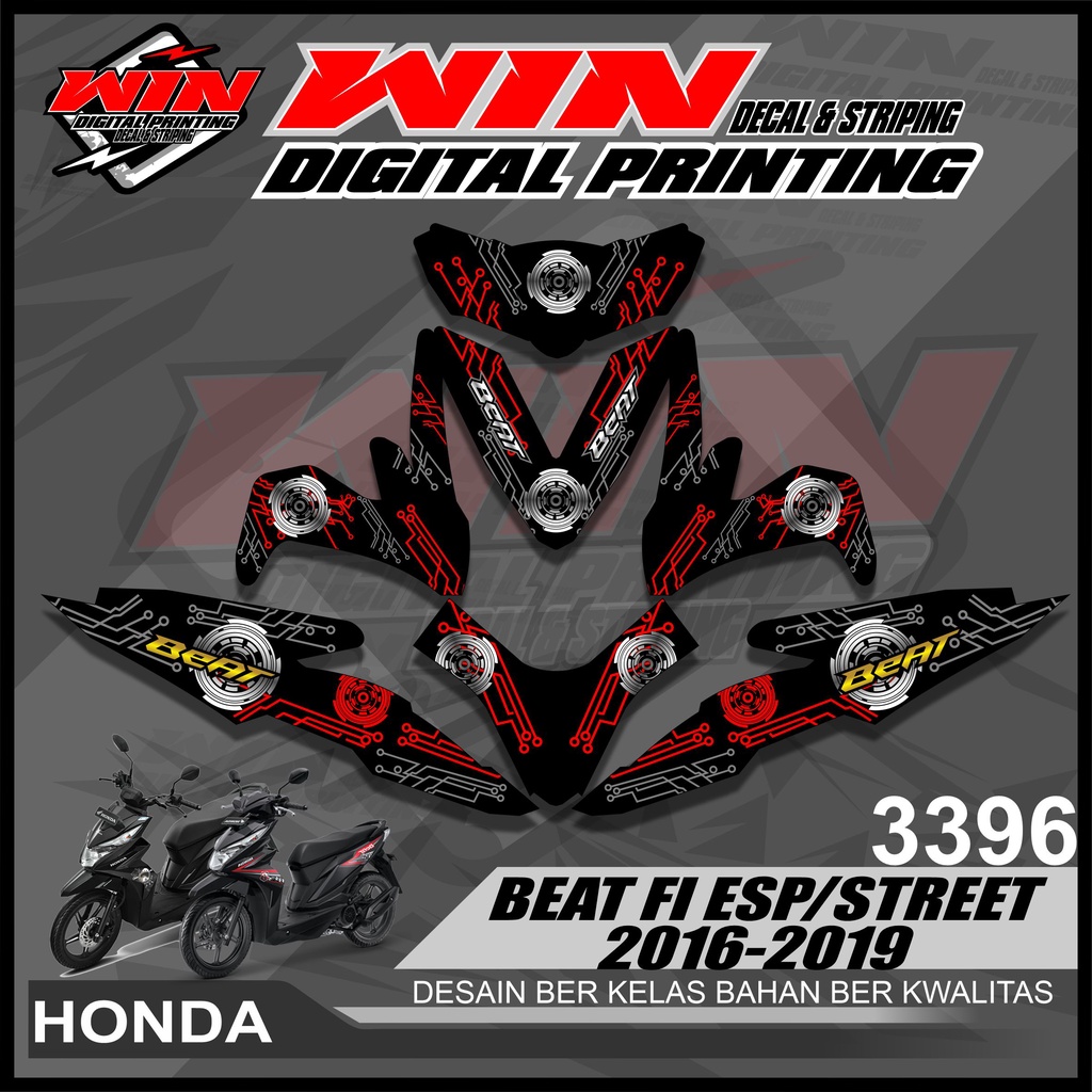 Jual 3396 Decal variasi List Honda Beat Fi, Esp, Street 2016-2019 ...