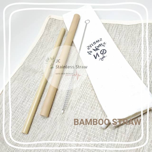 Jual Sedotan bambu sedotan bambu set bamboo straws bamboo straw bambu ...