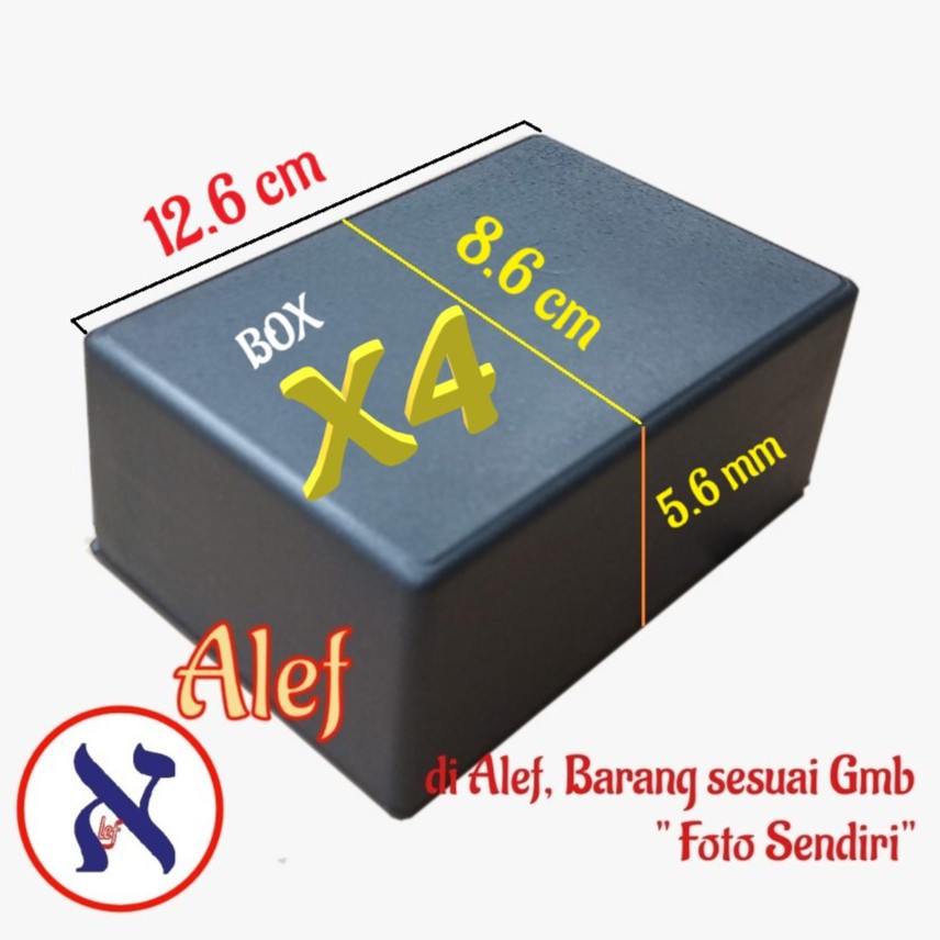 Jual box plastik x4 126x 86 x 55 mm kotak hitam black | Shopee Indonesia