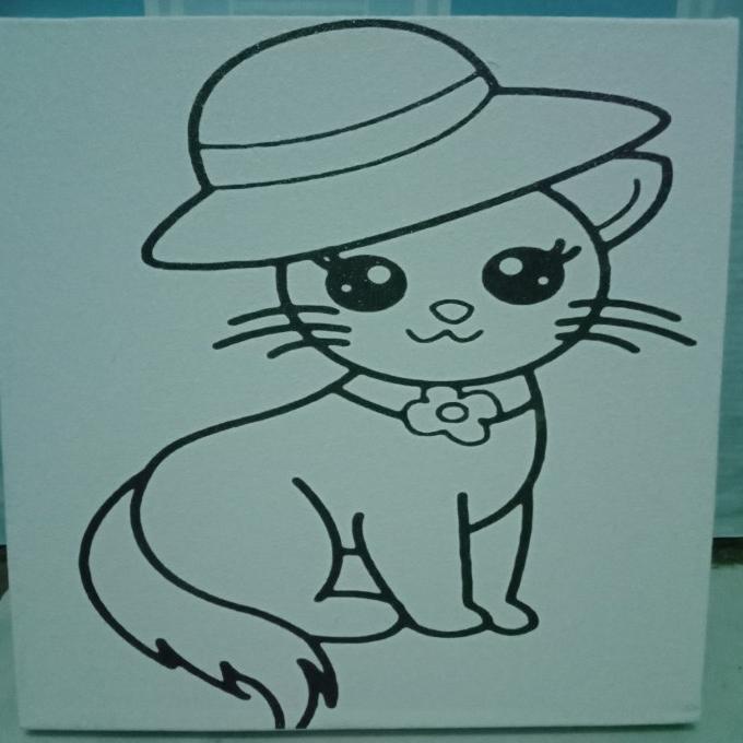 Jual Paket kanvas Lukis Sketsa (Canvas sketsa 20x20.kuas.palet.cat ...