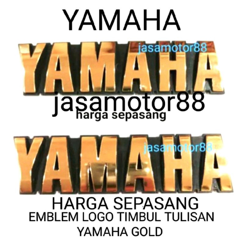 Jual EMBLEM LOGO TANGKI TULISAN YAMAHA RX KING WARNA GOLD MODEL TIMBUL ...