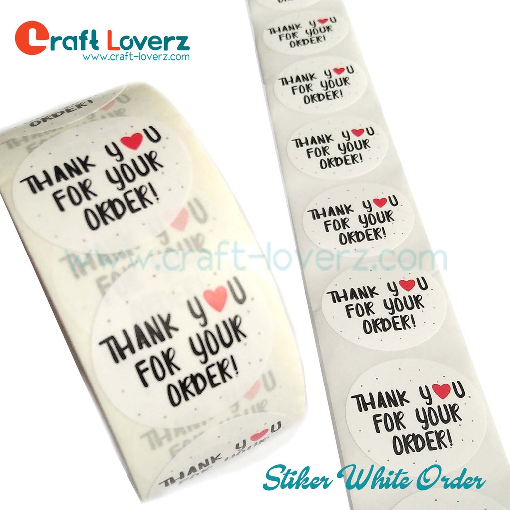 Jual 50pcs STIKER WHITE ORDER Label Sticker Kertas Stiker Label Kemasan ...