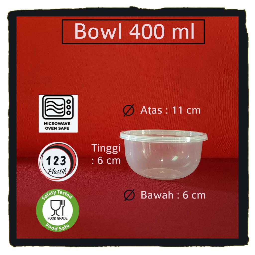 Jual Thinwall Bowl 400ml, wadah plastik, kotak plastik, mangkok plastik ...