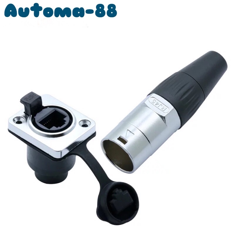 Jual Waterproof socket RJ45 Plug unplug Panel mount Soket kabel LAN ...