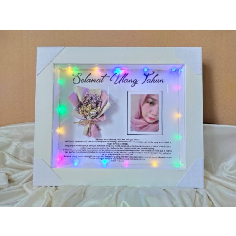 Jual 30x25cm lampu hias LED scrap box bingkai frame foto popup 3D ...