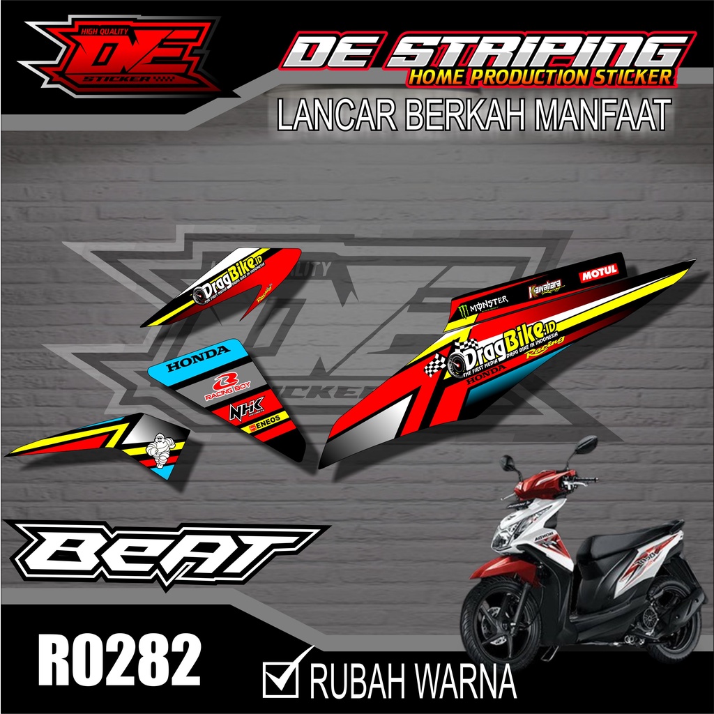 Jual Striping Variasi Motor beat Fi Motif balap Keren Semi Full R0282 ...