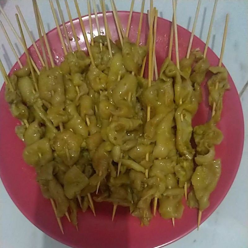 Jual sate kulit ayam bumbu kuning siap goreng/bakar | Shopee Indonesia