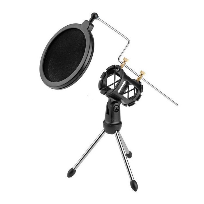 Jual Mini Tripod Stand Mic Pop Filter Stand Meja Microphone Mikrofon F ...