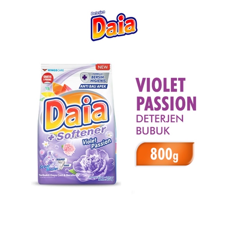Jual Daia Violet Powder Detergent 800gr FREE PIRING | Shopee Indonesia
