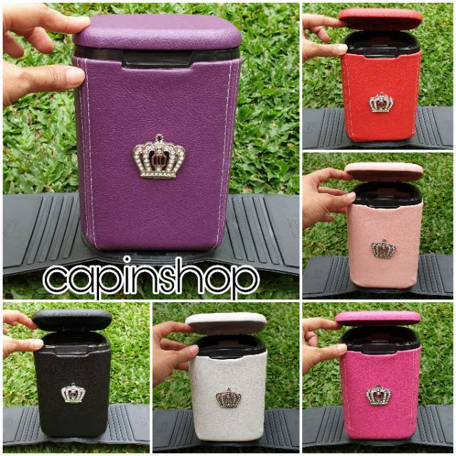 Jual TSM BROSS // Aksesoris Tempat Sampah Mobil Kulit Mahkota Crown DAD ...