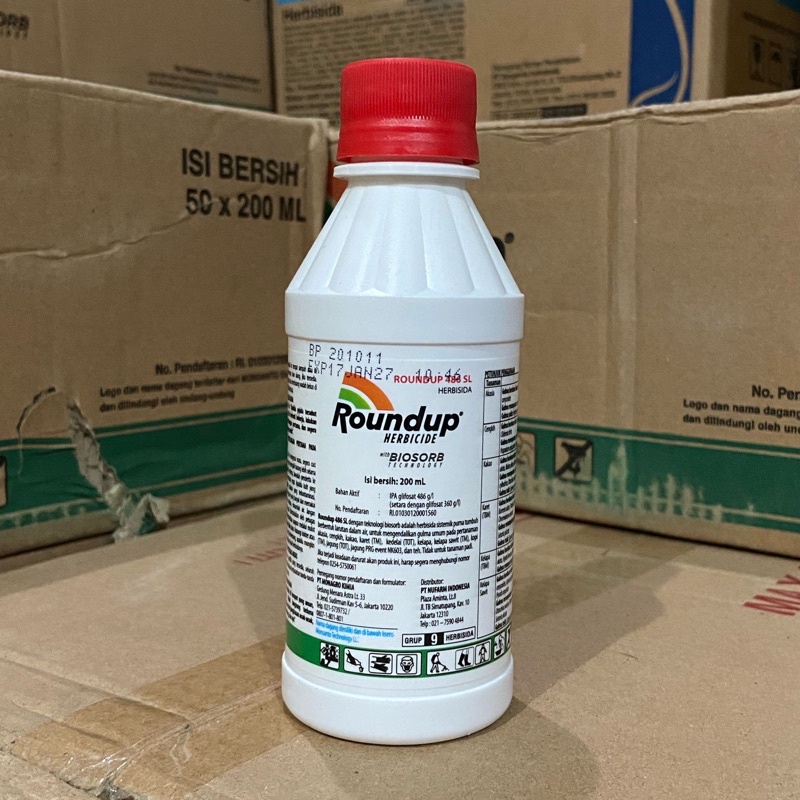Jual herbisida roundup 200ml obat rumput glifosat roundup kecil ...