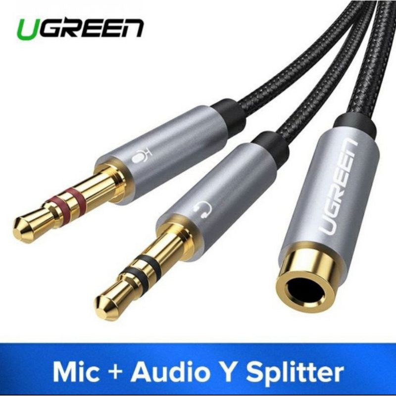 Jual Ugreen Splitter 2 Jack Male to Aux 3.5mm Audio Male Earphone ...