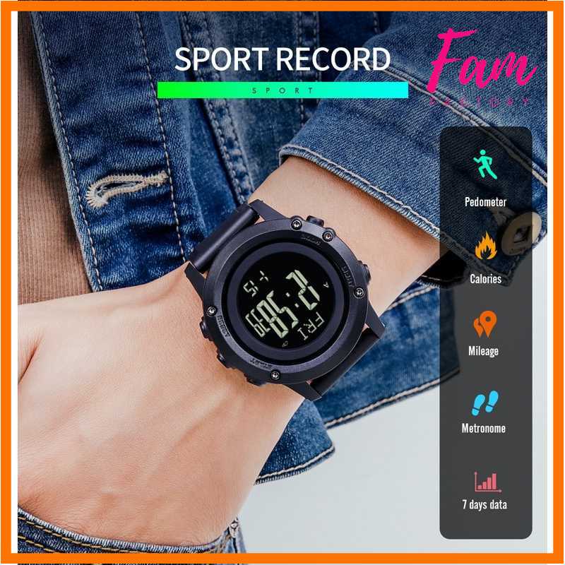 Jual Jam Tangan Digital Pria (SKMEI Original) Pedometer Compass - 1793 ...