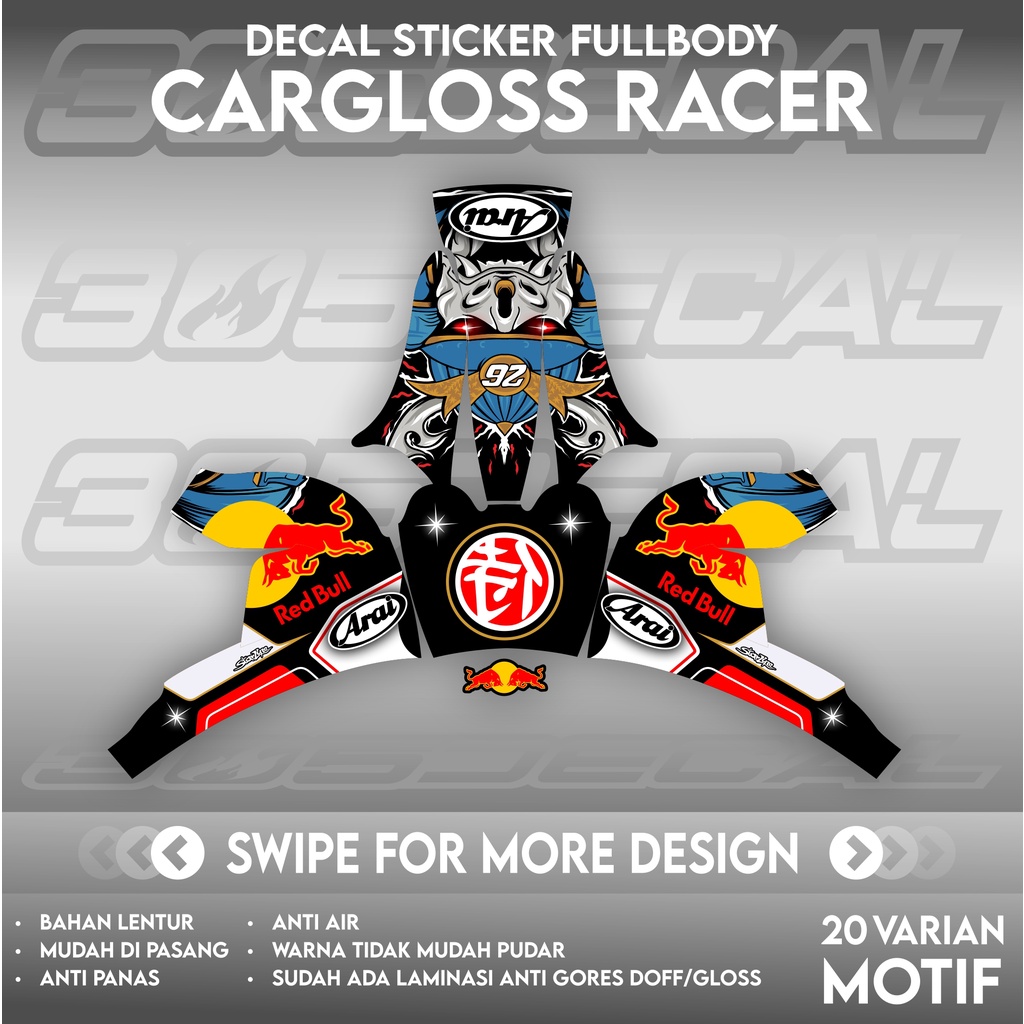 Jual Sticker decal helm cargloss racer old atau helm ori vixion old ...