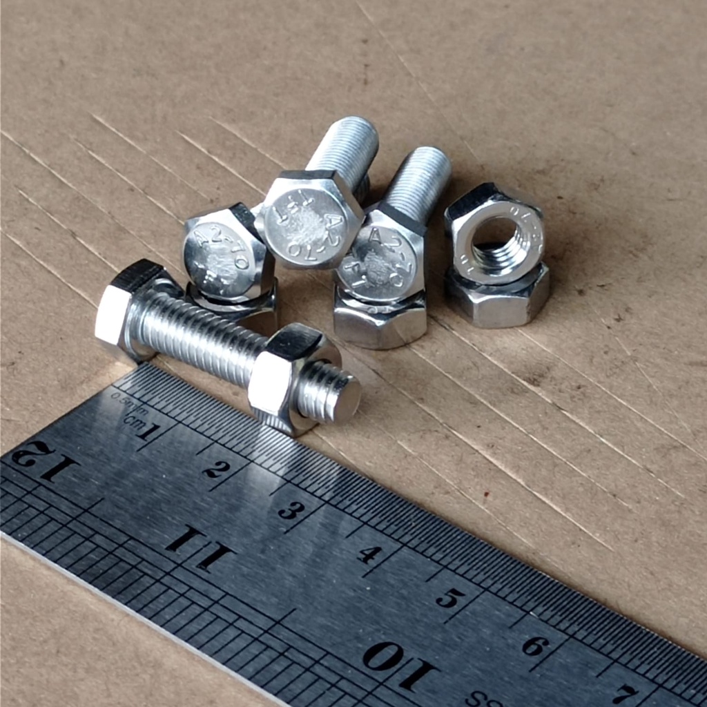 Jual BAUT M6 X 25 STAINLESS STEEL SS PANJANG 2,5CM 2,5 CM 25MM BAUT MUR ...