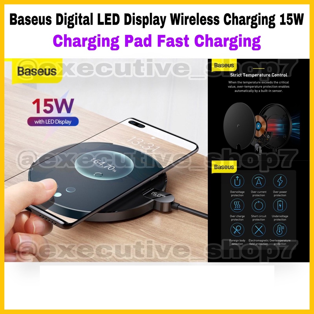 Jual Baseus Digital LED Display Wireless Charging 15W - Garansi Resmi 6 ...