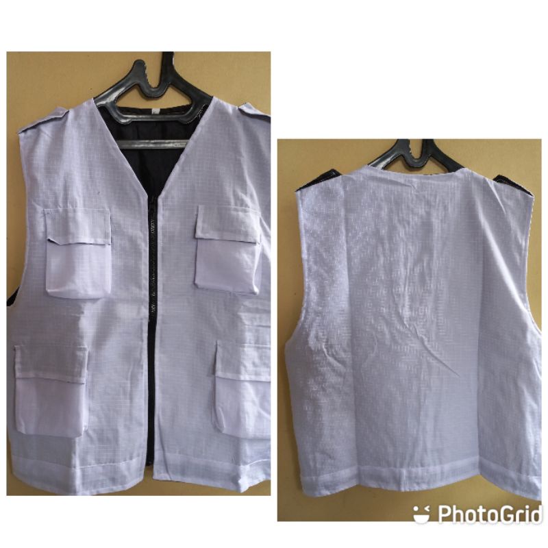 Jual rompi putih oblong ripstop#rompi kegiatan putih | Shopee Indonesia