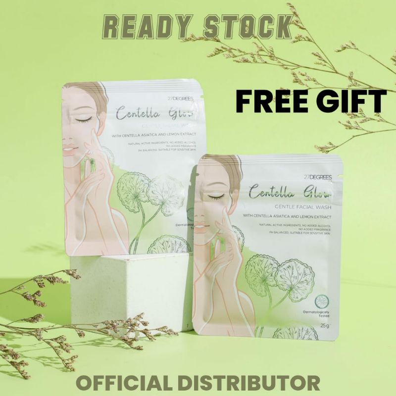 Jual 27degrees Centella Glow Gentle Facial Wash Sachet 25ml | Facial Wash Acne | Centella Glow ...