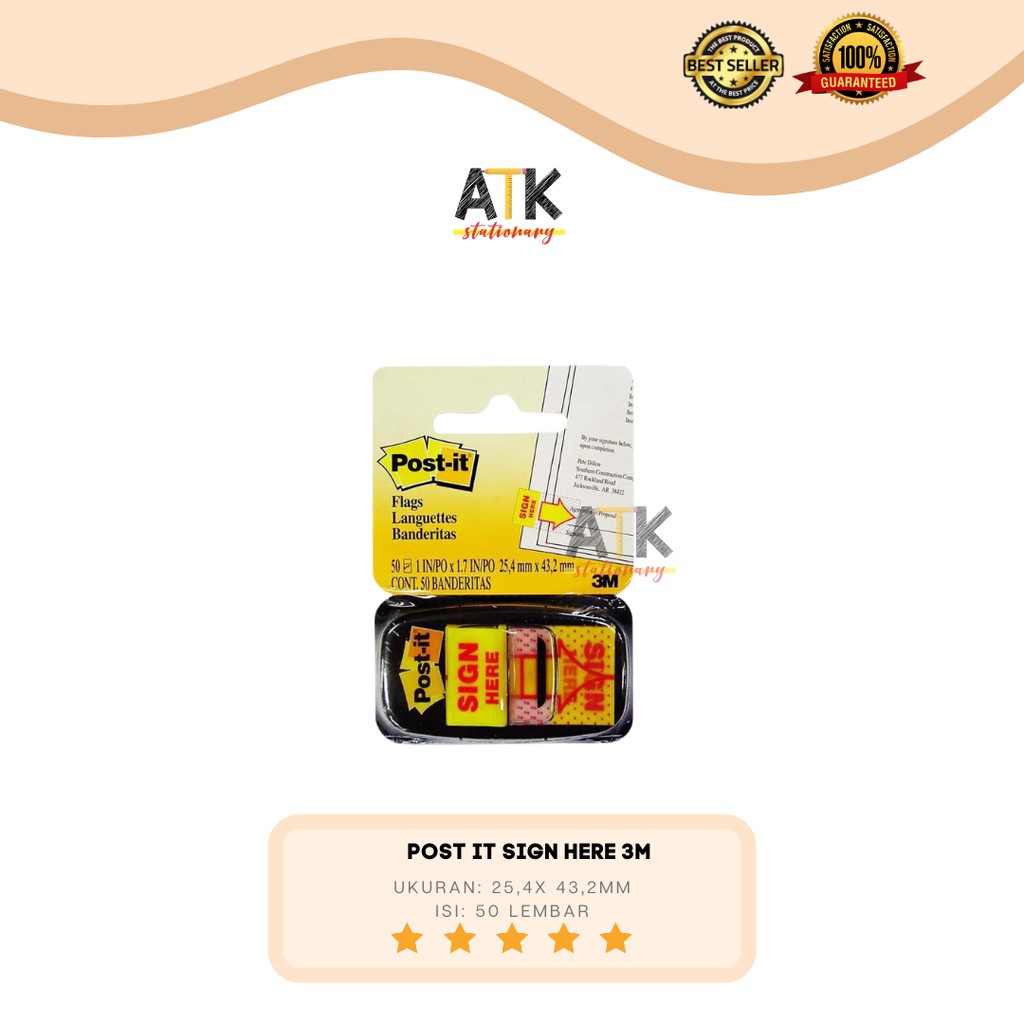 Jual Post It Sign Here 3M atk | Shopee Indonesia