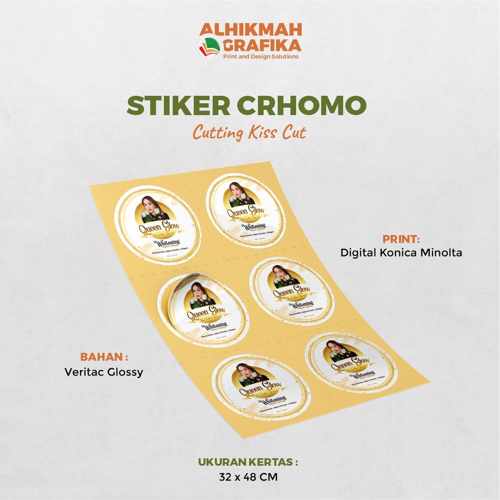 Jual Stiker Label Kemasan Produk Bahan Kertas Chromo Kiss Cut A3 ...