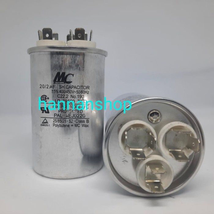 Jual capasitor AC 20/2uf 20/2mikro kapasitor merek mc | Shopee Indonesia