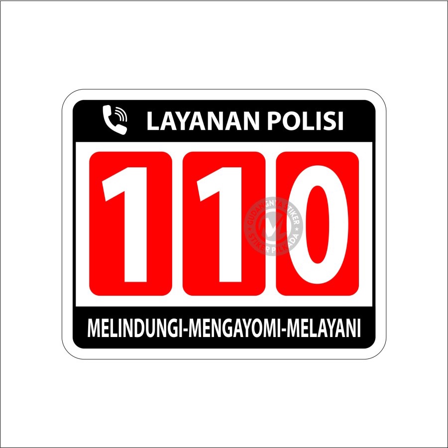 Jual STIKER VINYL LAYANAN POLISI 110 UK. 18X15CM (MIN 2PCS) | Shopee ...