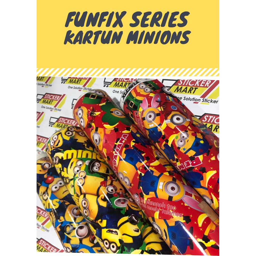 Jual Sticker motif kartun MINIONS utk Lemari Meja Hp Laptop motor ...