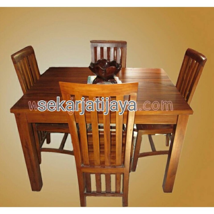 Jual Meja kursi makan jati kursi 4 motif minimalis | Shopee Indonesia