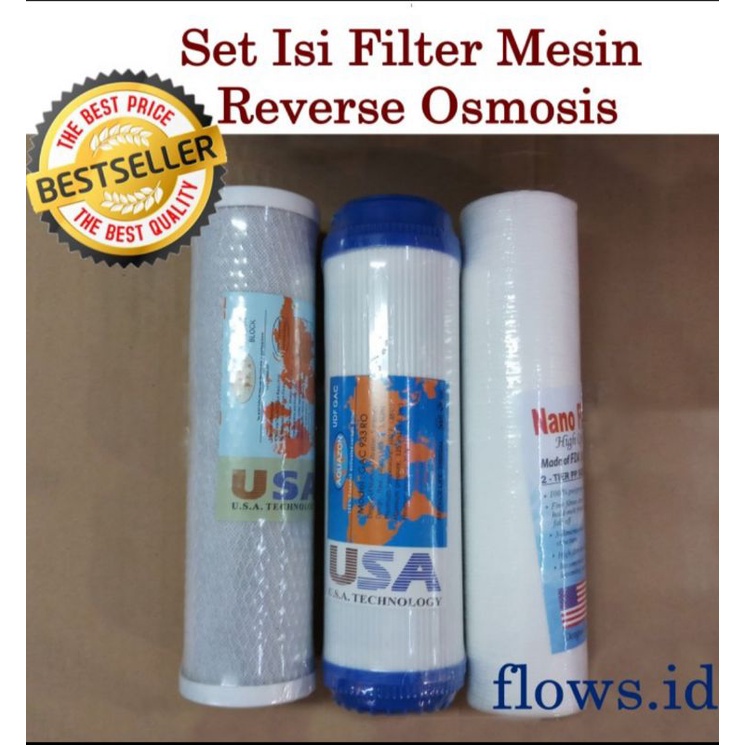 Jual Set Isi Filter 1, 2, dan 3 Mesin Reverse Osmosis RO Filter Air ...