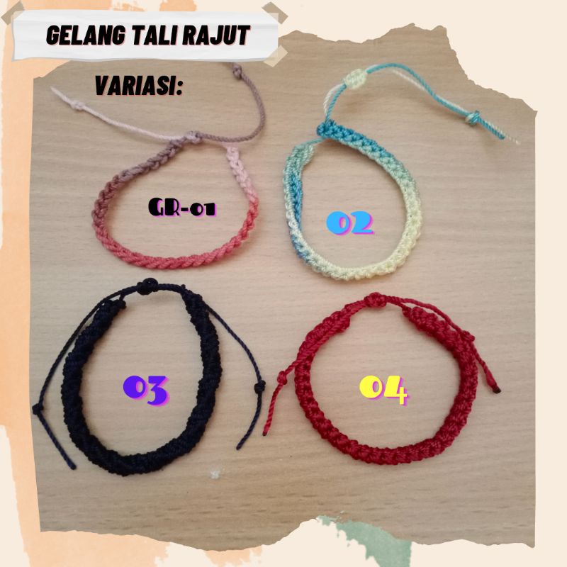 Jual Gelang Tali Rajut Handmade Unik Multi Warna | Shopee Indonesia