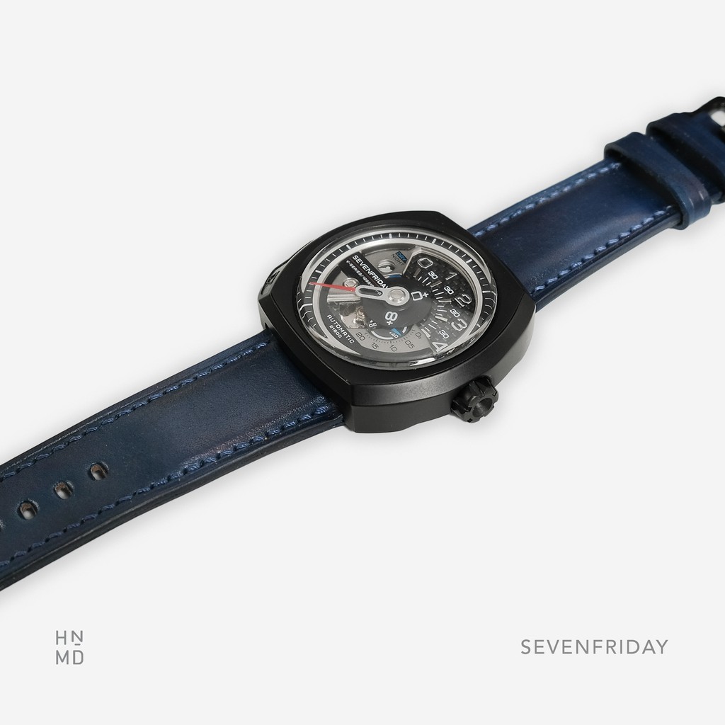 Jual Seven Friday Handmade Leather Strap Royal Blue Distressed | Shopee ...