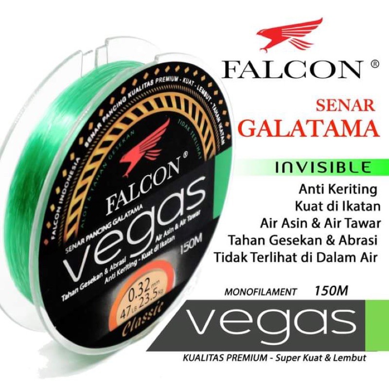 Jual SENAR FALCON VEGAS 150m GALATAMA GREEN DAN CLEAR ORIGINAL | Shopee ...