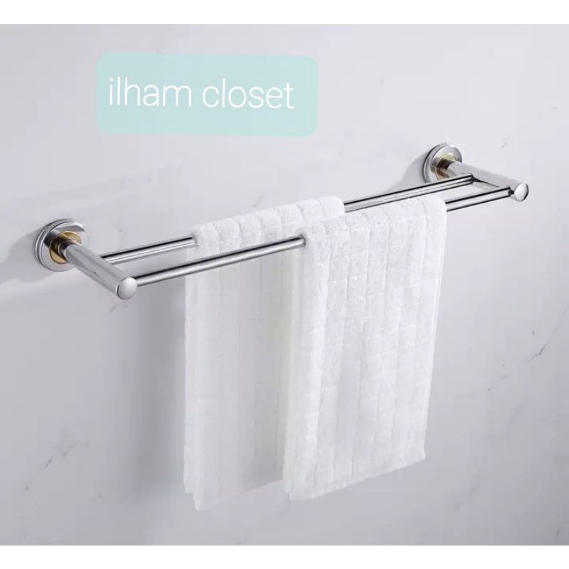 Jual RAK HANDUK DOBEL KAMAR MANDI TEMPAT ANDUK STENLIS GANTUNGAN HANDUK ...