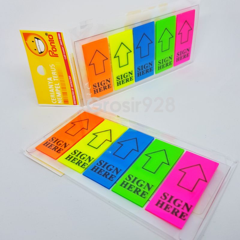 Jual Sticky Notes Pronto Sign Here (5 warna) | Shopee Indonesia