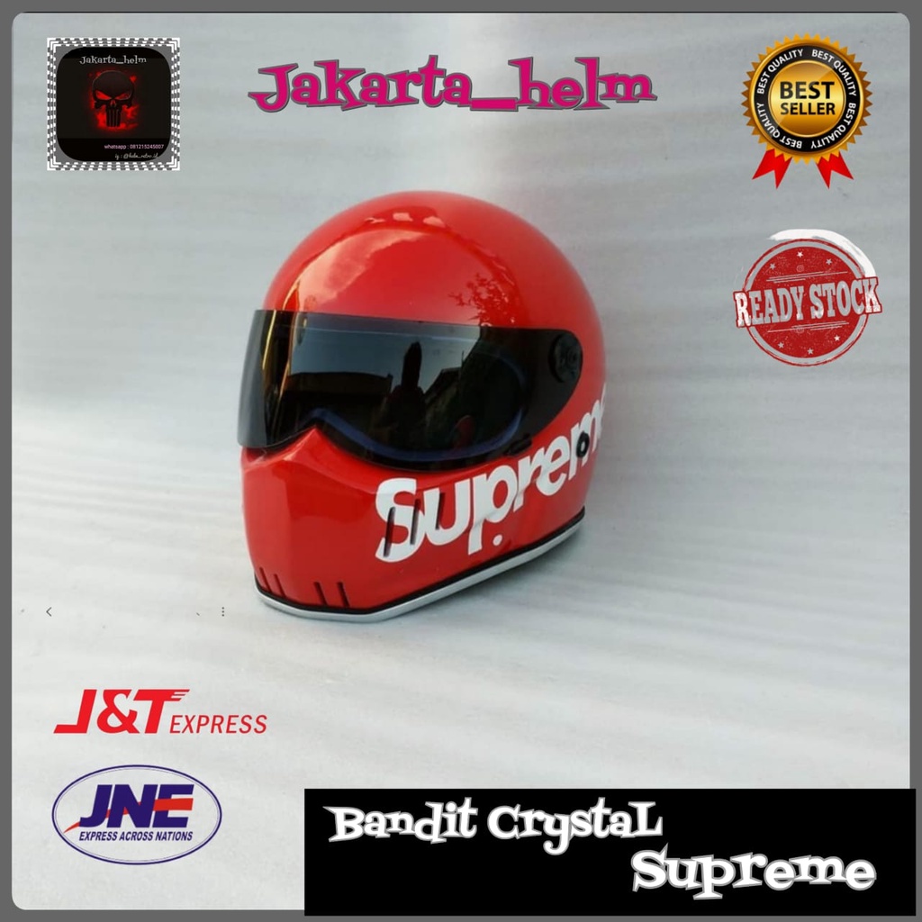 Jual HELM CUSTOM CLASSIC RETRO BANDIT CRISTAL MOTIF + VISOR ( Jakarta ...