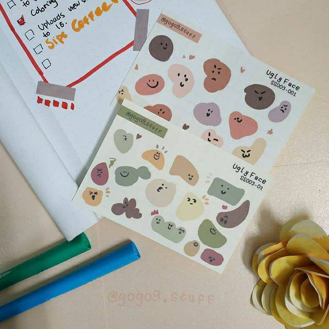 Jual UGLY FACE STIKER BULLET JOURNAL PLANNER STICKER | Shopee Indonesia