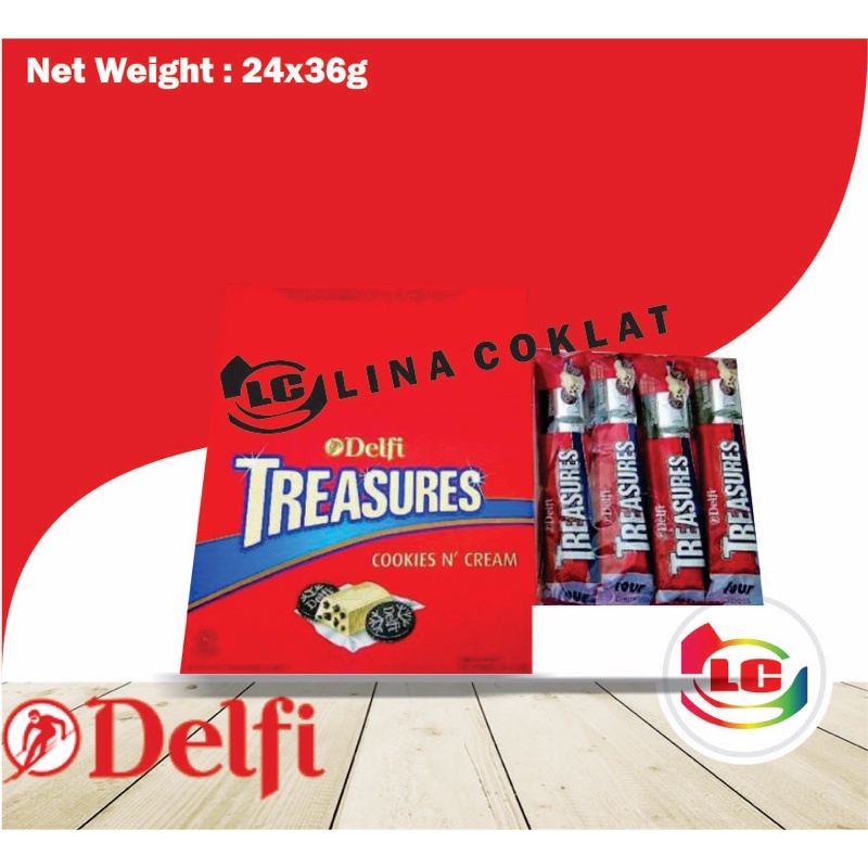 Jual Delfi Treasures Cookies N Cream 24 X 36g Shopee Indonesia
