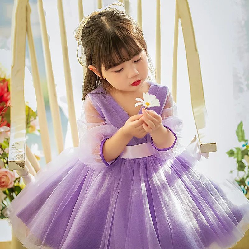 Jual DRESS LILAC UNGU ANAK PEREMPUAN GAUN PESTA ULANG TAHUN BAYI ...