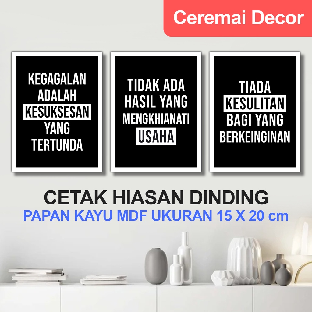 Jual CM DECOR - WALL DECOR KATA BIJAK MOTIVASI KATA MUTIARA SUKSES ...