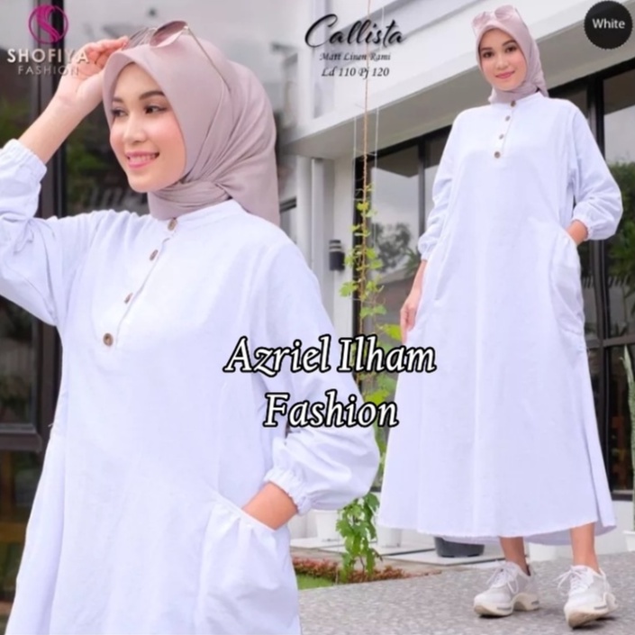 Jual Midi Dress Callista Baju Trend Kekinian by Azriel Ilham Fashion | Shopee Indonesia