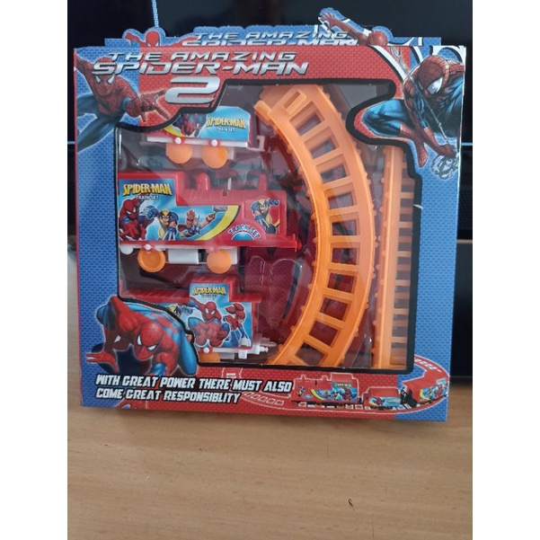 Jual Mainan Anak Kereta Api Motif Spider-Man isi 6 rel | Shopee Indonesia