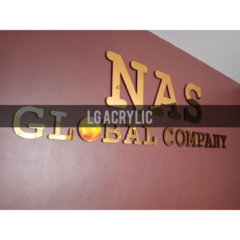 Jual TERMURAH!!! Huruf timbul acrylic / akrilik mirror GOLD / SILVER ...