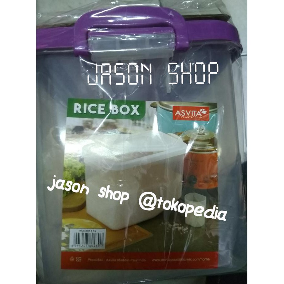 Jual Box beras mini Asvita 5 kg/Rice box asvita 5 kg/Box beras flip ...