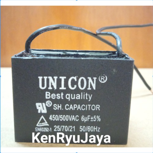 Jual Kapasitor Kotak 6uf 450-500 VAC Kabel UNICON | Shopee Indonesia