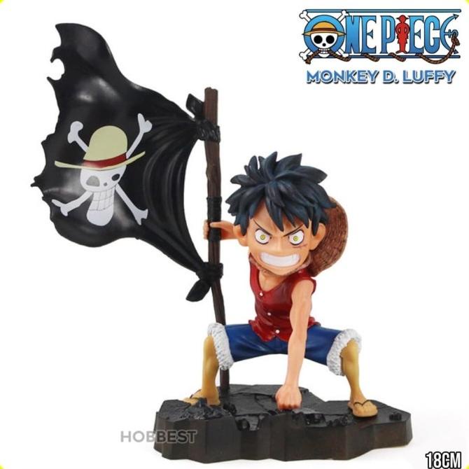 Jual ONE PIECE MONKEY D. LUFFY with Flag - Action Figure Miniatur ...