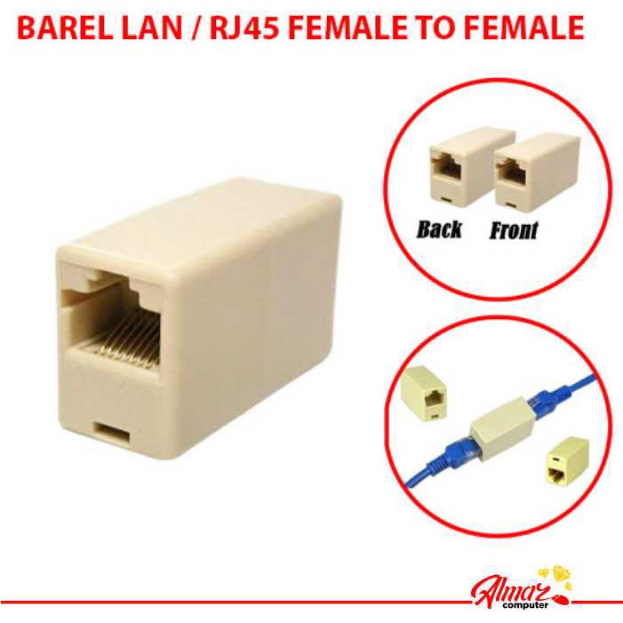 Jual Barrel / Barel Konektor RJ45 / Penyambung Dua Konektor RJ 45 UTP ...