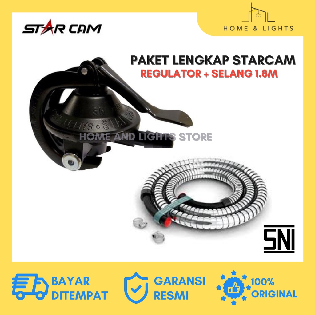 Jual Paket Regulator Gas + Selang Flexi Starcam / Selang Regulator Gas / Kepala Gas Starcam ...
