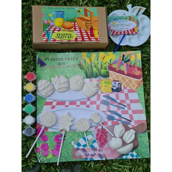 Jual Paket Gypsum 2D Painting With Play Mat| Tema Picnic| DIY FRIDGE ...