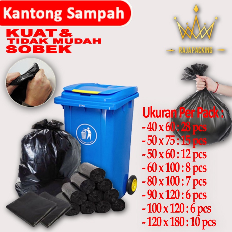 Jual Plastik Sampah | Kantong Sampah Hitam Uk.40 x 60 | 50 x 75 | 60 x 100 | 80 x 100 | 90 x 120 ...