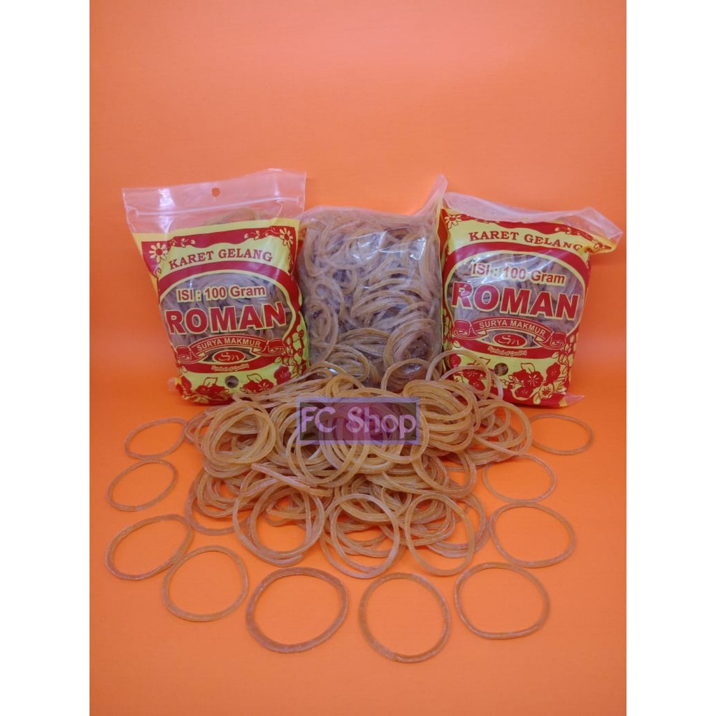 Jual KARET GELANG ROMAN KUNING @100gram Ukuran LINGKARAN SEDANG ...